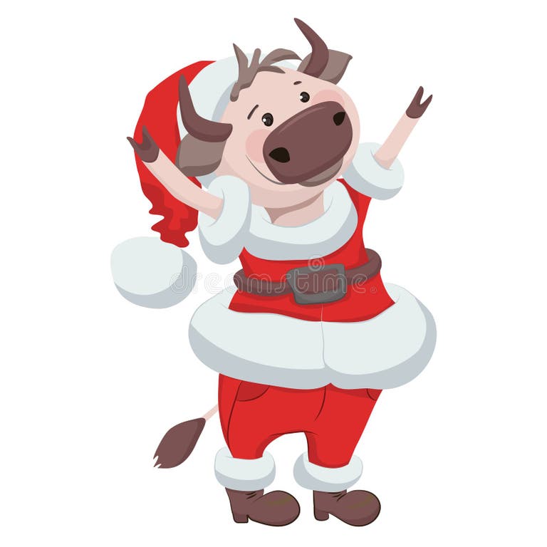 Santa Bull Character Vector Clip Art Stock Vector - Illustration of ...