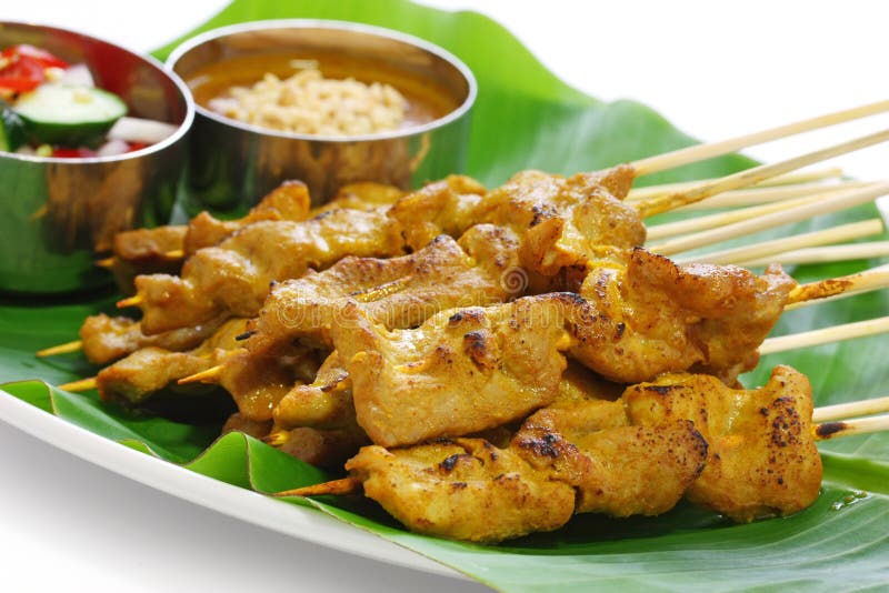 Moo Satay, Pork Satay, Thai Cuisine Stock Photo - Image of dish, satay ...