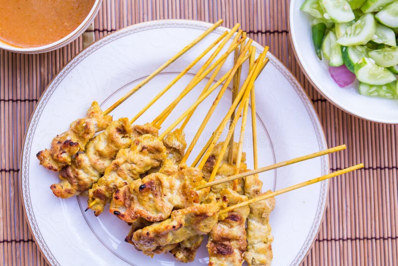 Moo Satay, Pork Satay, Thai Cuisine Stock Photo - Image of asian, style ...