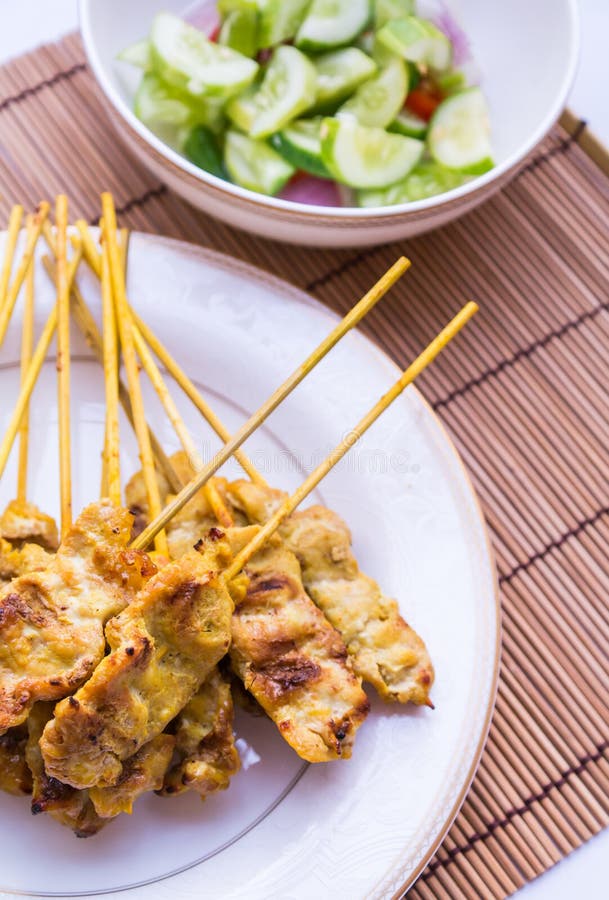 Moo Satay, Pork Satay, Thai Cuisine Stock Image - Image of background ...