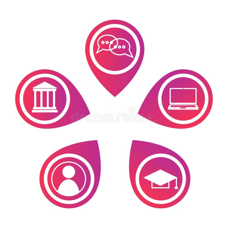 Mooc Icons Infographics Elements Stock Vector - Illustration of open ...