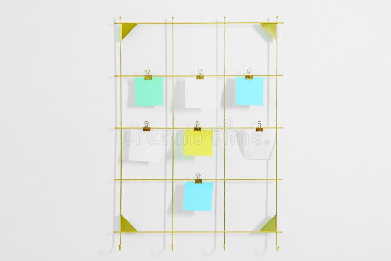 Mood Board with Blank Paper Notes on White Wall Stock Image - Image of ...