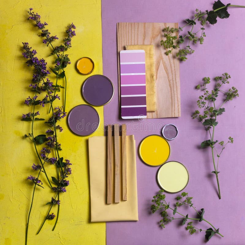 Mood Board, Color Palette for Decor and Interior Design Stock Photo ...