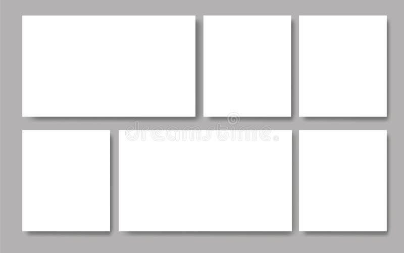 Set of Different Size Templates Mock Up White Paper. Mockup Vector ...