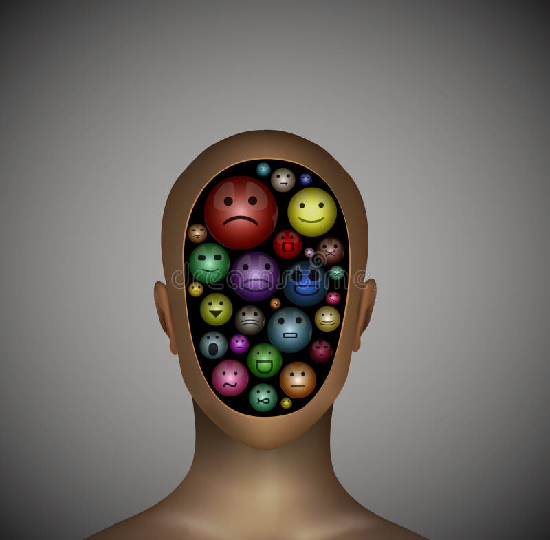 Mood Concept, Faceless Man Think about Face Expression, Choose the ...