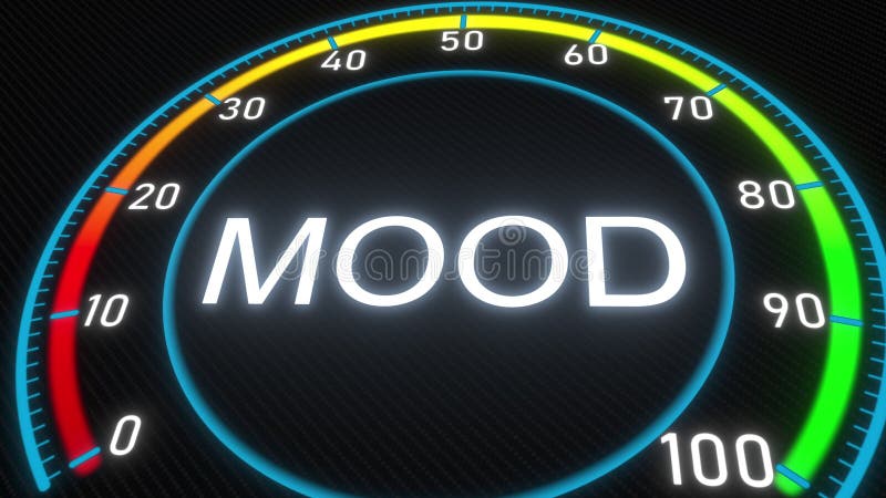 Mood Futuristic Meter or Indicator. Conceptual 3D Rendering Stock ...