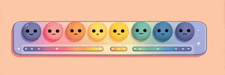 Mood Tracker Bar Features a Series of Gradient Faces, Each Representing ...