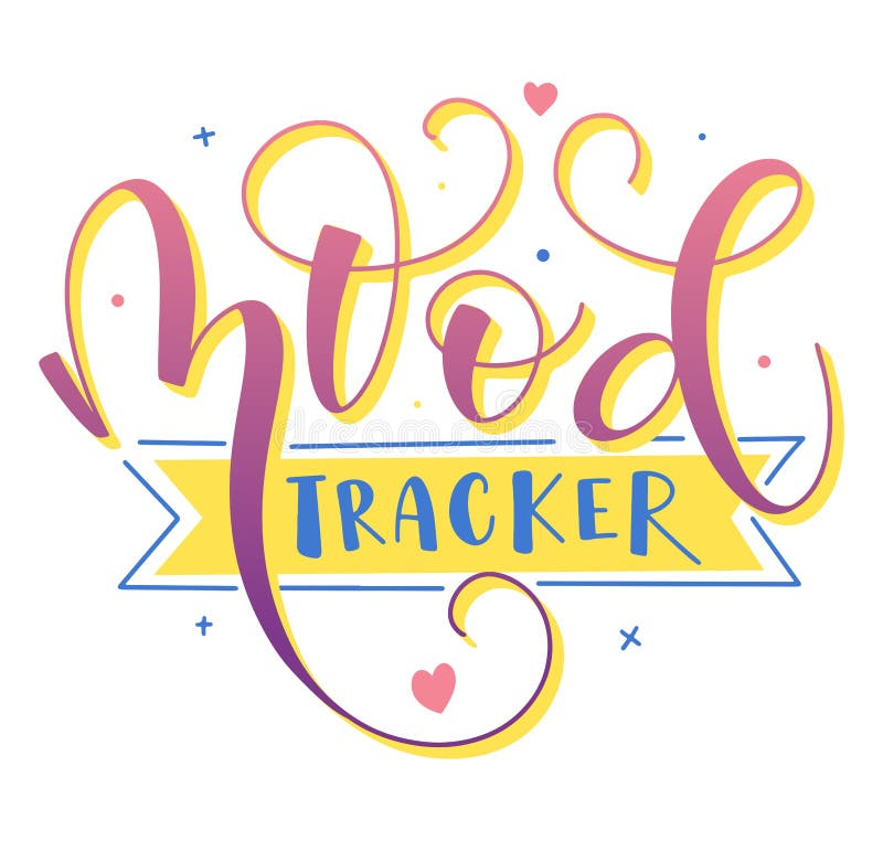 Mood Tracker - Colored Lettering Isolated on White Background, Vector ...