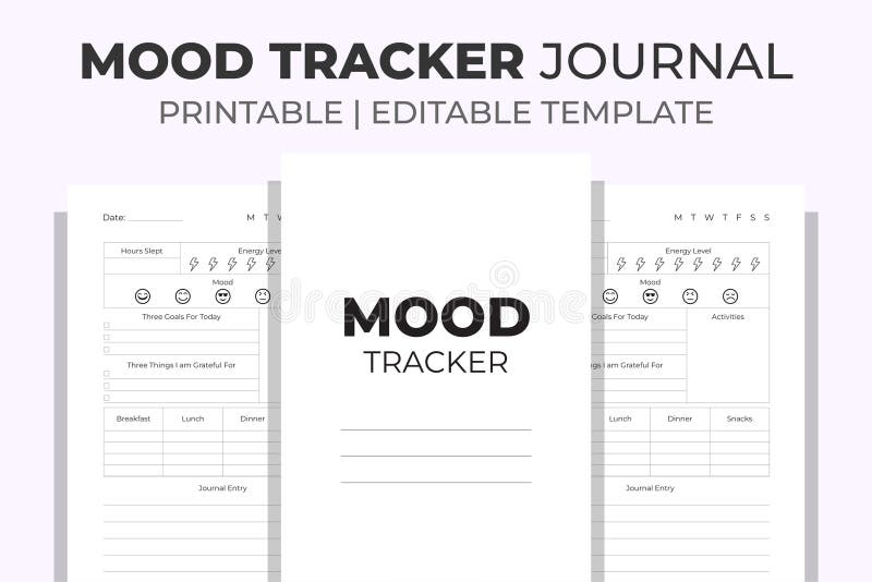 Mood Tracker Journal KDP Interior Stock Vector - Illustration of mood ...