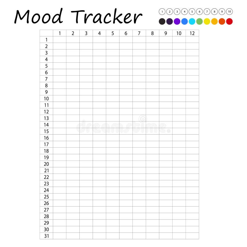 Mood Tracker in Pixels. Calendar Munthly, Yearly, Weekly, Dayly ...