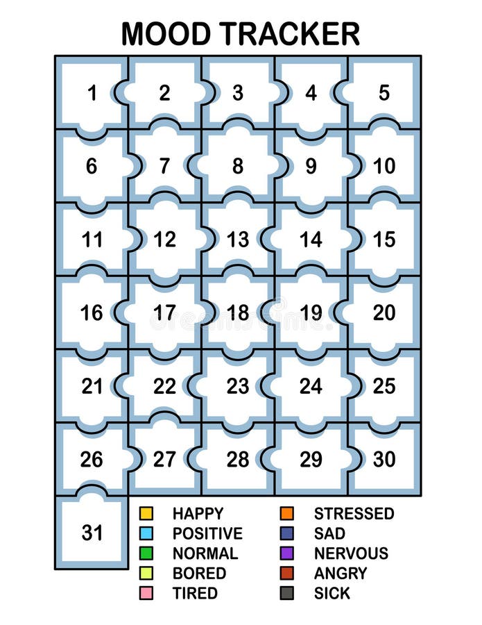 Mood Tracker in Pixels. Calendar Munthly, Yearly, Weekly, Dayly ...