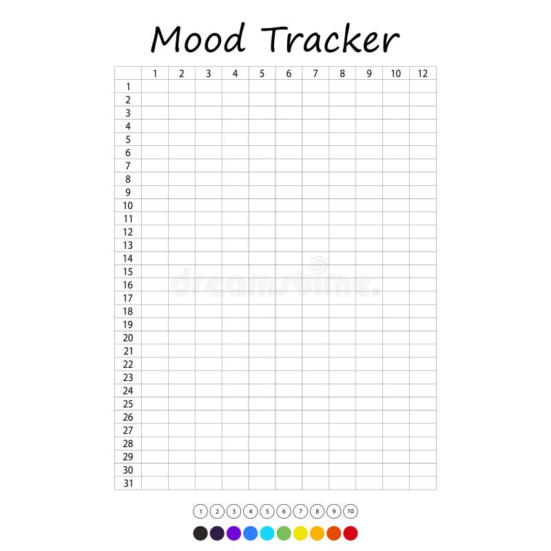 Mood Tracker in Pixels. Calendar Munthly, Yearly, Weekly, Dayly ...