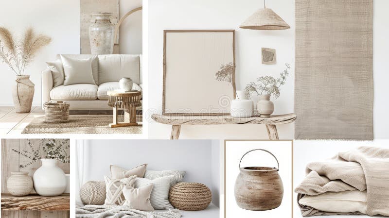 This Moodboard Features a Collection of Scandinavian Style Decor Items ...