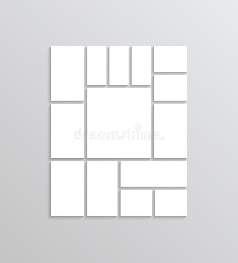Moodboard Layout Photo Collage Template Grid Vector Illustration