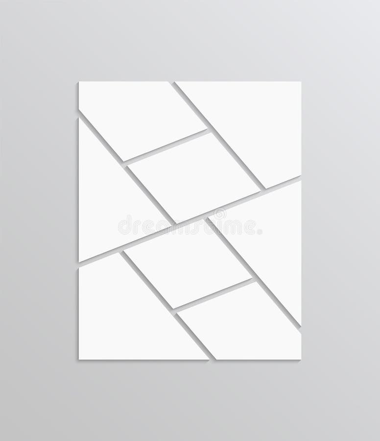 Moodboard Layout Photo Collage Template Scrapbook Grid Vector
