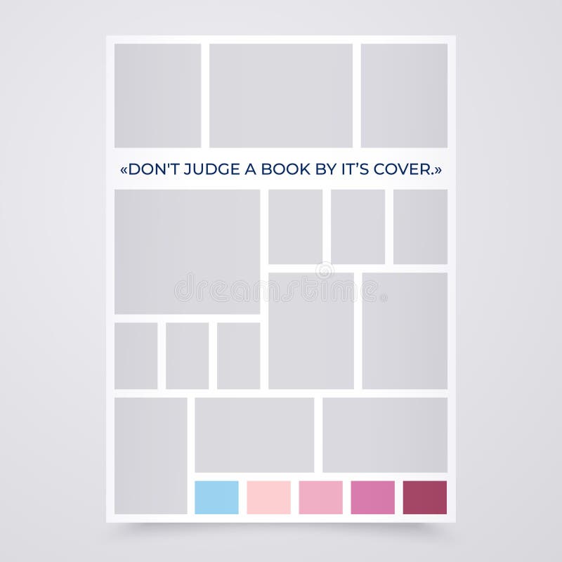 Moodboard Template Photo Collage Album Scrapbook Grid Vector