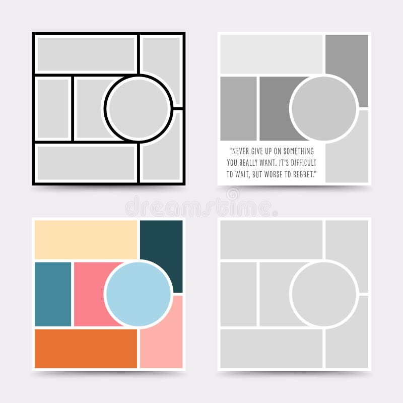 Moodboard Template. Photo Collage Layout Stock Vector - Illustration of ...