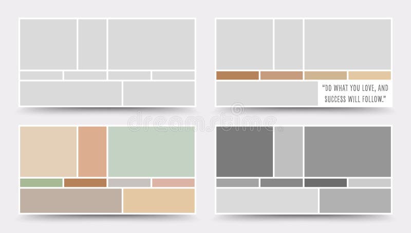 Moodboard Template. Photo Collage Layout Stock Vector - Illustration of ...
