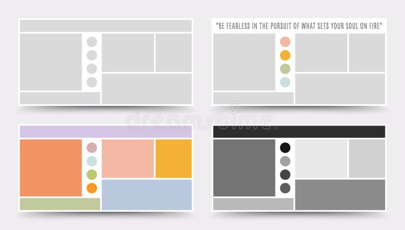 Moodboard Template. Photo Collage Layout Stock Vector - Illustration of ...