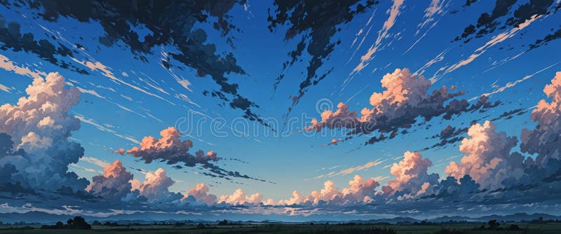 Moody Anime Like Sky Moody Sky Picture, High Resolution. Stock Photo ...