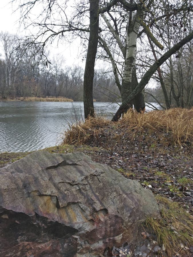 Moody autumn landscape stock photo. Image of lake, grass - 177474130