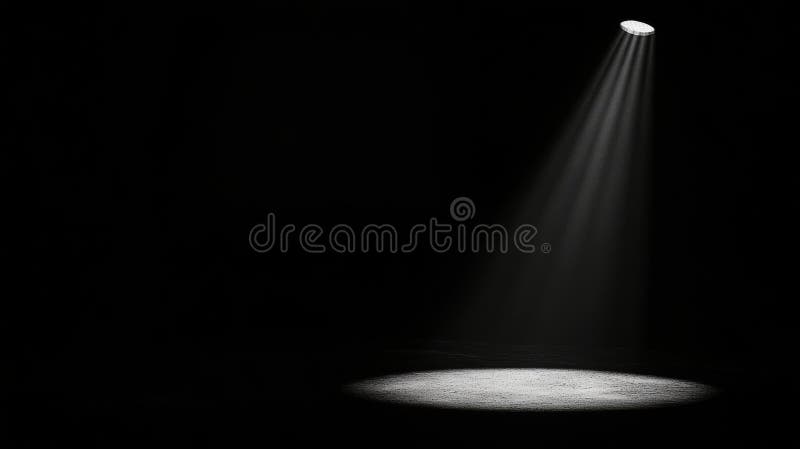 Moody Black Scene with a Focused Spotlight Casting Dramatic Light and ...