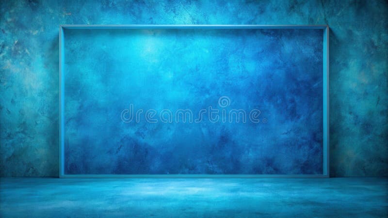 Moody Blue Room with a Rectangular Frame for Display. Generative AI ...