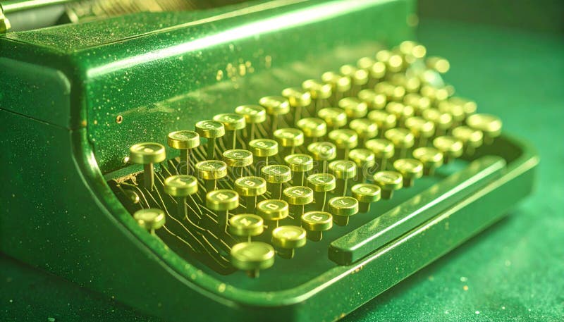 Moody Close-Up of Classic Typewriter Keys with Metallic Highlights ...