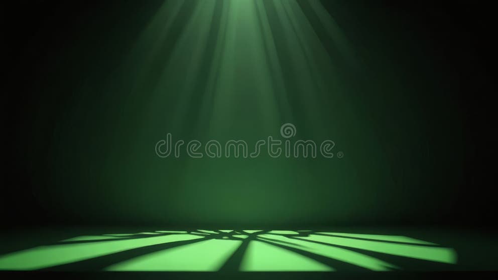 Moody Green Spotlight Casting Shadows on a Textured Surface Stock Photo ...