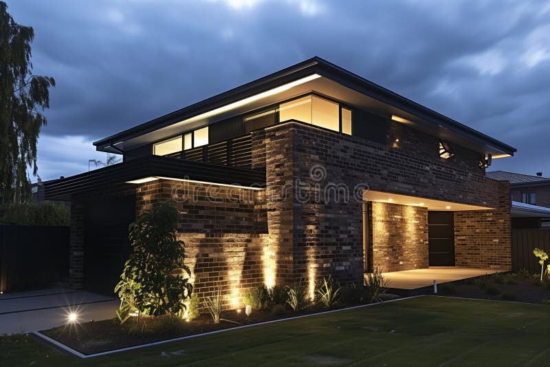 Modern Brickwork, Yellow Brick Wall Stock Image - Image of structure ...