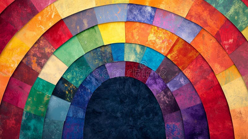 Moody Rainbow Paper Abstract Background with Deep Saturated Colors and ...