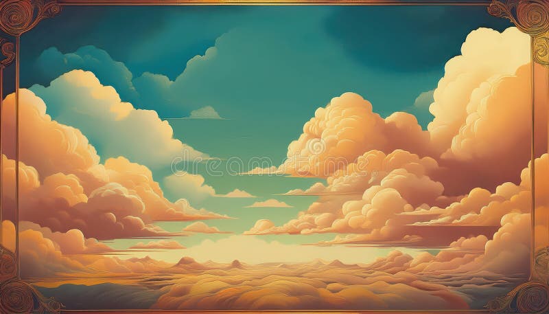 Moody Retro Cloudscape Overlay Classic Black White Backdrop with ...