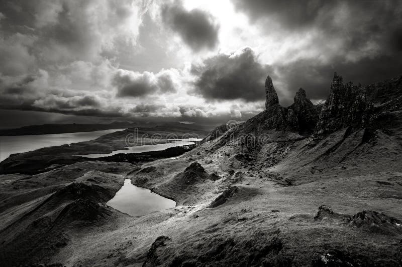 Moody Skies in Scotland stock image. Image of rocky, scottish - 19905227