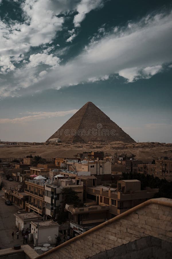 Sky Over the Famous Pyramids of Giza Stock Photo - Image of sightseeing ...