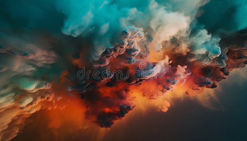 Moody Sky Over Landscape, Beauty in Nature Generated by AI Stock ...