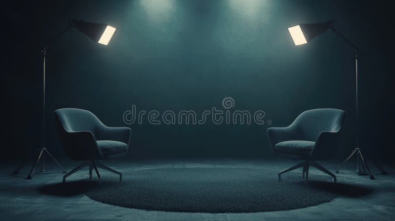Moody Studio Setup: Two Armchairs Underneath the Dramatic Lighting ...