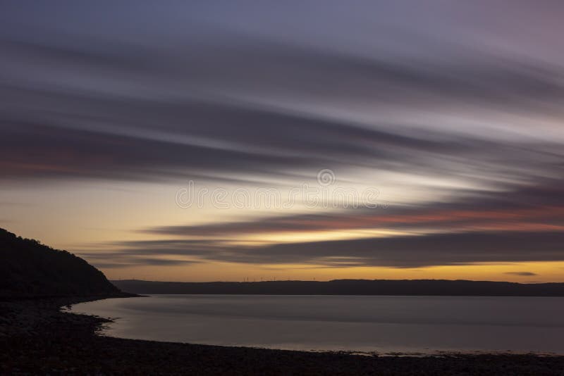 Moody Sun Set Ksy Using Slow Shutter Speed Stock Photo - Image of ...