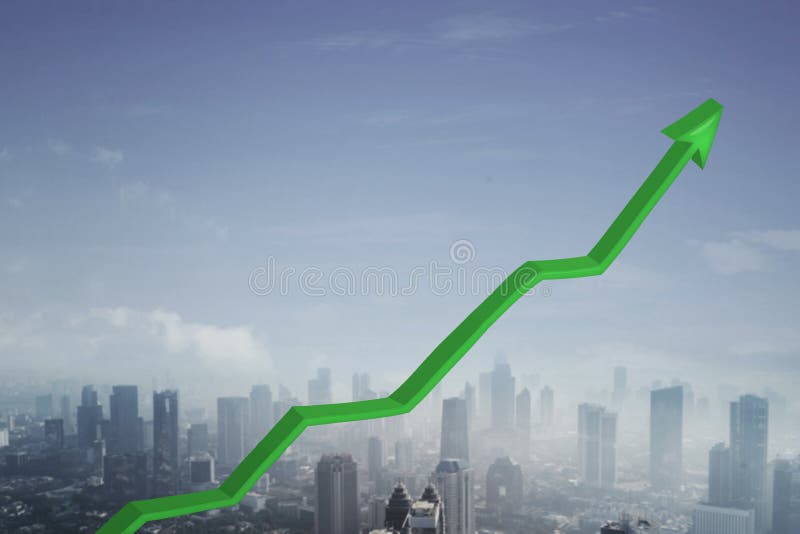 Mooi De Stad in Met Stijgende Pijl Stock Afbeelding - Image of ...