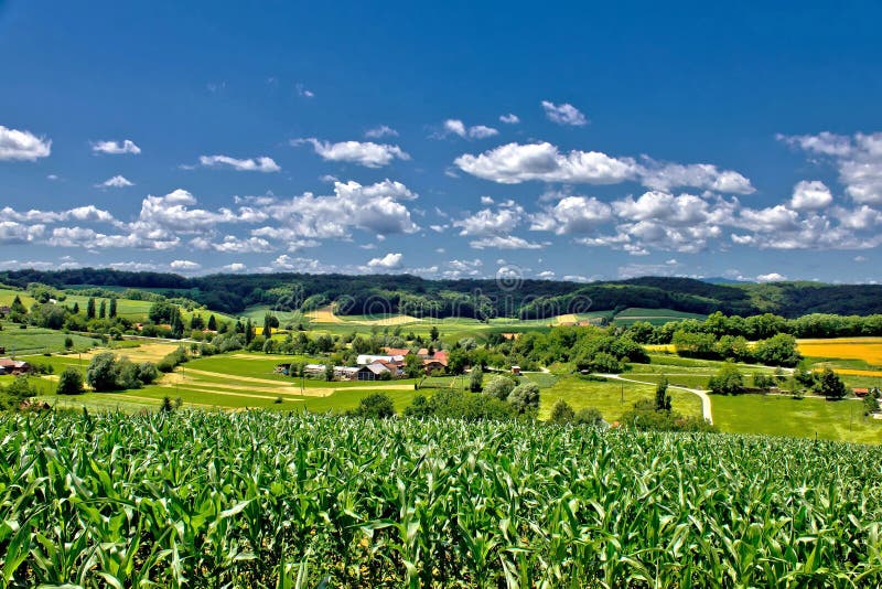 Mooi Groen Landschapslandschap in De Lentetijd II Stock Afbeelding ...