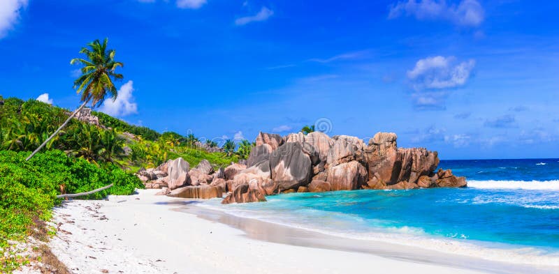 Mooi Tropisch Strand Anse Cocos, Het Eiland Van La Digue, Seychelle ...