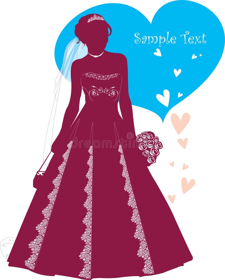 Prachtige bruid met liefde vector illustratie. Illustration of tuin ...