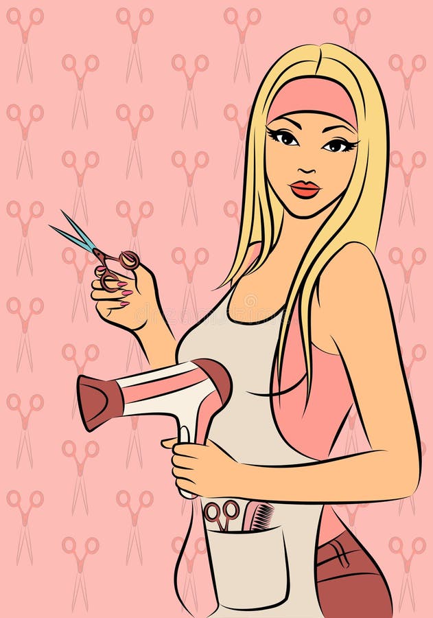 Mooie kapper vector illustratie. Illustration of kaukasisch - 22107428