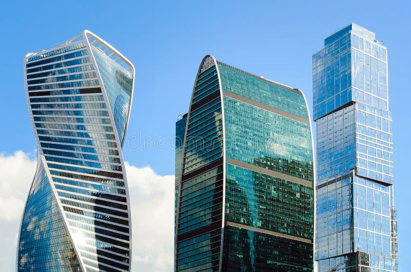 De Mooie Moderne Gebouwen Van De Zaken Centreren Moskou-Bedrog in Het ...