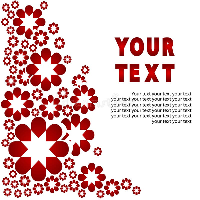 Mooie Rode Bloemenachtergrond Voor Tekst. Vector Illustratie ...