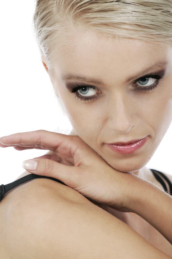 Wellustig Kijk Van Model Met Vochtig Nat Haar & Samenstelling Stock ...