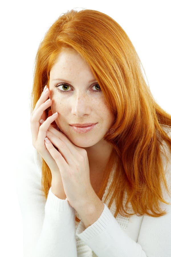 Mooie vrouw met rood haar stock foto. Image of hoofd - 11063586