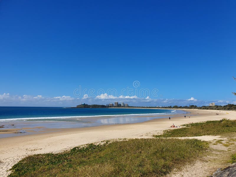 Mooloolaba Beach Surf And Rocks, Queensland, Australia Stock Image ...