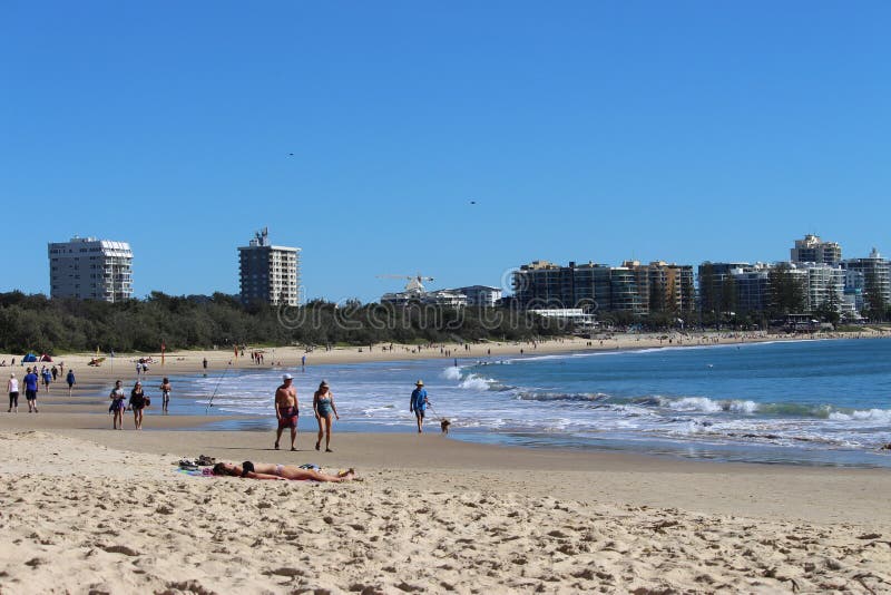 Mooloolaba Beach Summer editorial stock photo. Image of seaside - 116278758