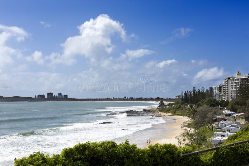 Mooloolaba Beach on a Sunny Day Stock Photo - Image of ocean, pacific ...