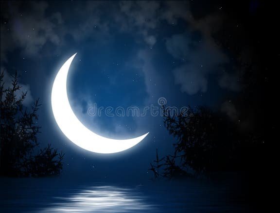 Horizontal Crescent Moon Stock Illustrations – 5,619 Horizontal ...